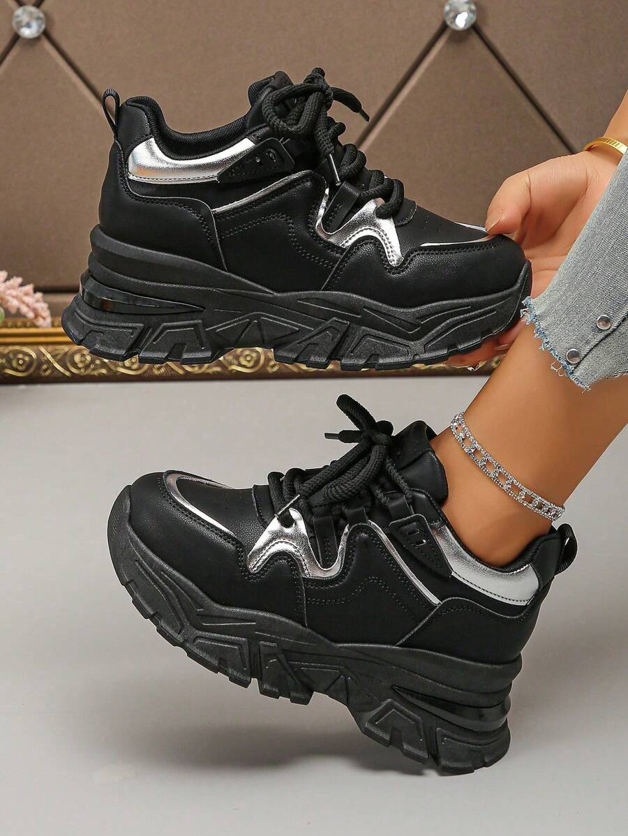 8cm Hidden Wedge Heel Sneakers For Short Women,Casual Rubber Sole ...