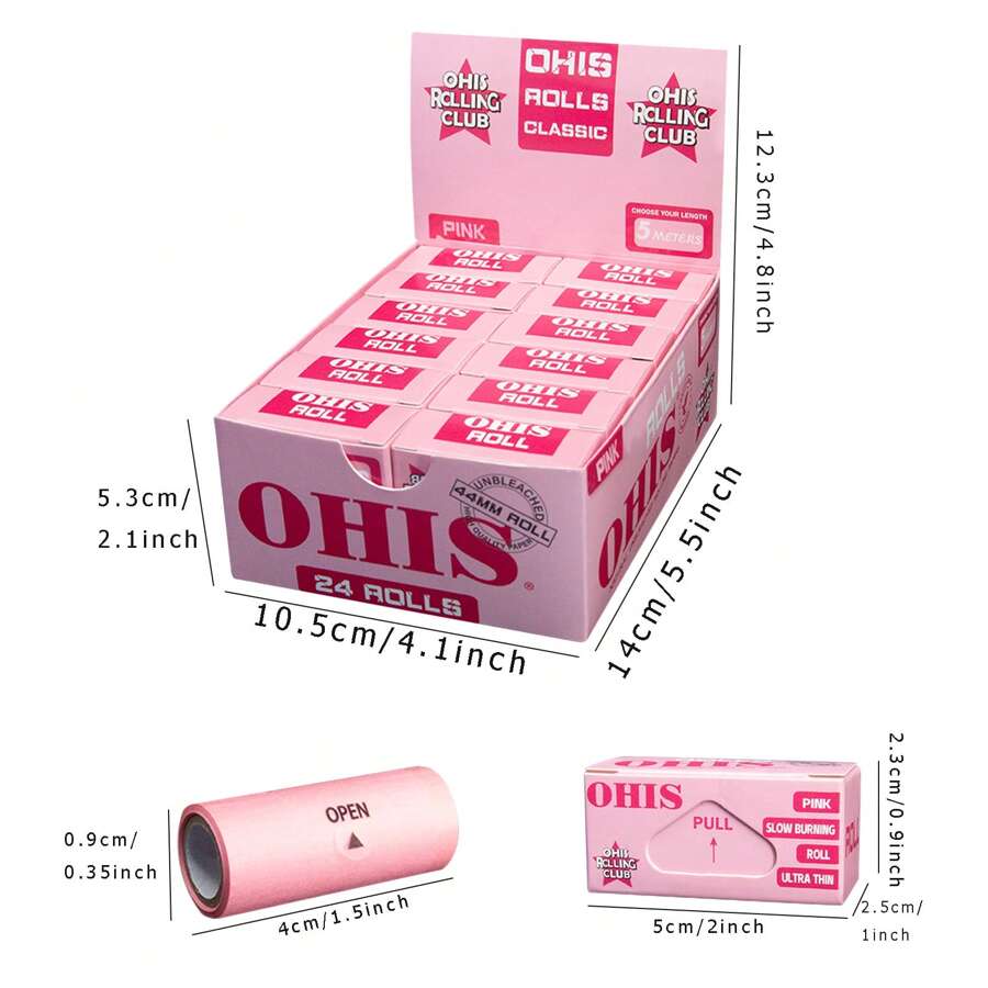 OHIS 1 boîte de 24 rouleaux de papier à rouler manuel à combustion ...