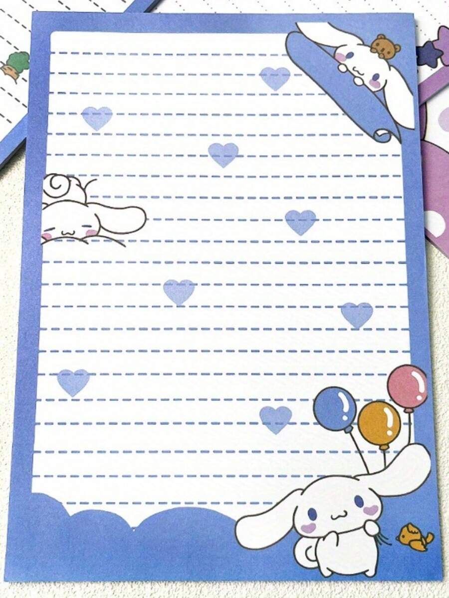Sanrio Color B5 Paper Lined Notebook Student Cute Cartoon Note Pad High ...