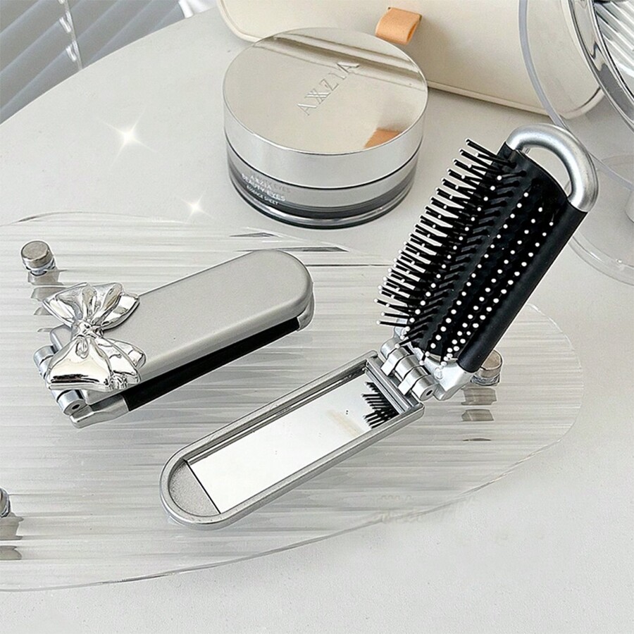 1pc Cute Creative Flip Fold Airbag Comb Mini Portable Mirror Comb ...