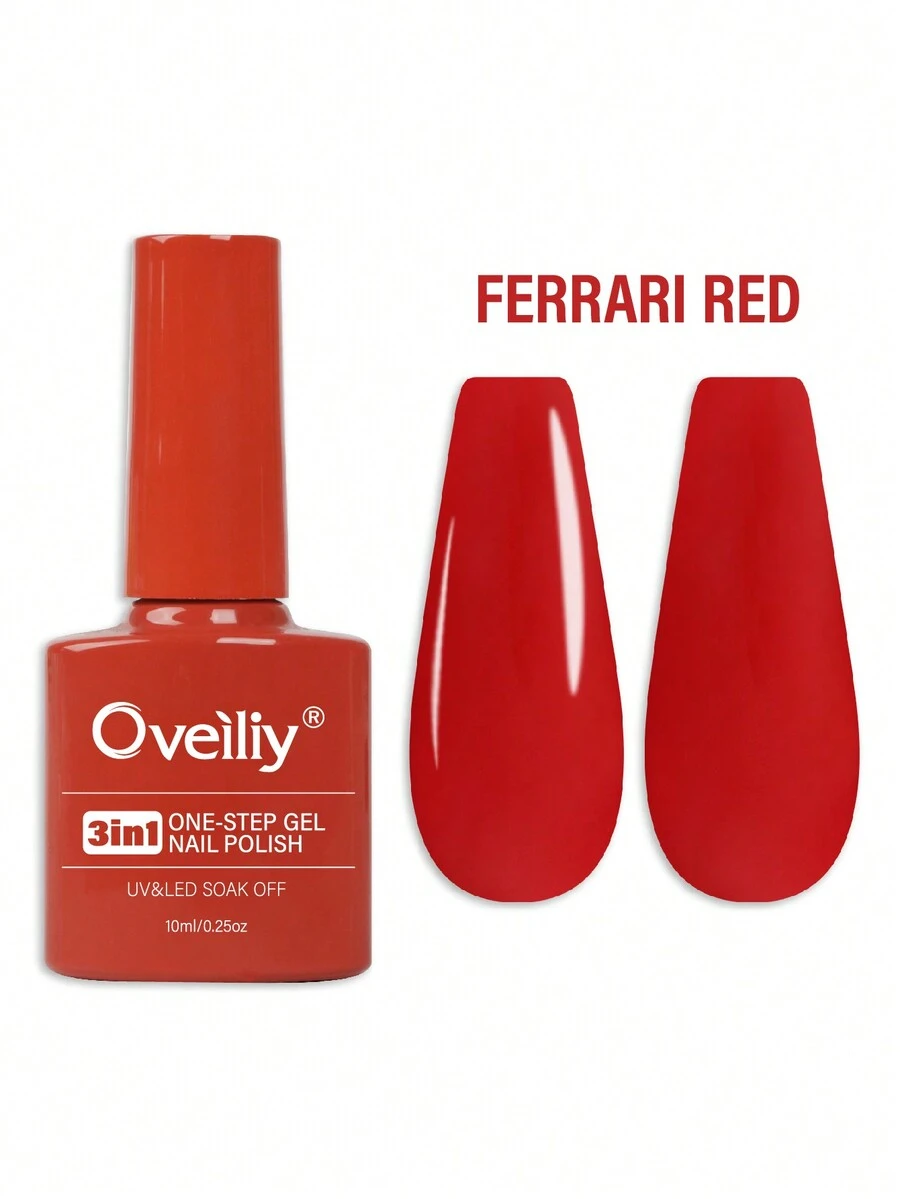 TOP BASE Color 3in1one Step Gel Nail Polish Red No Need To Apply Primer ...