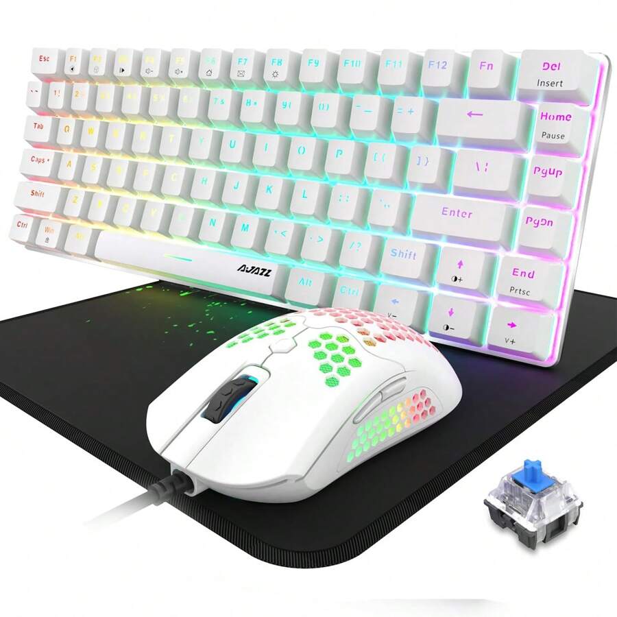 ATTACK SHARK AK33 Gaming Keyboard And Mouse Combo, 82 Key Backlight ...