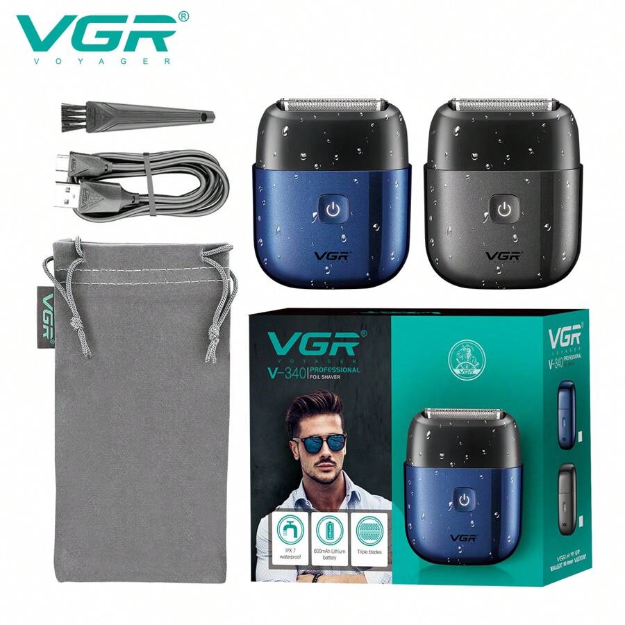 VGR VGR Shaver Electric Waterproof Portable Mini Razor Metal Rechargeable Travel Shaver For Man ...
