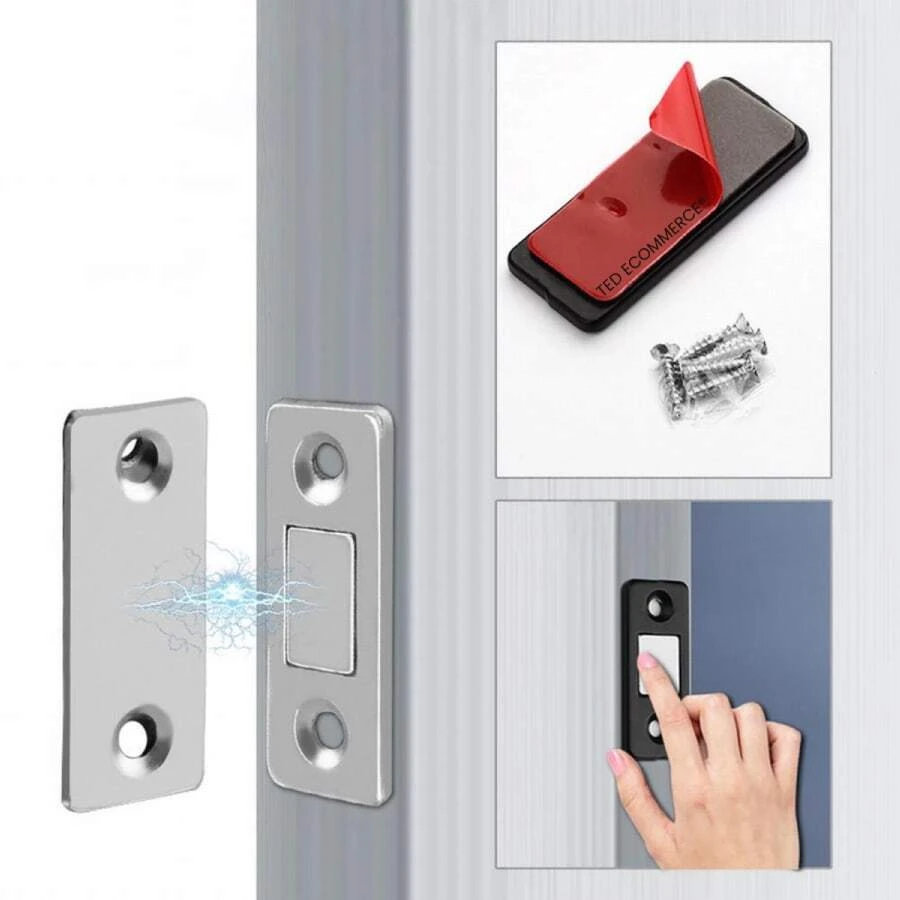 Magnetic Latch Cabinet Door Lock Ultra Strong Magnet Kit With 6 Pieces ...