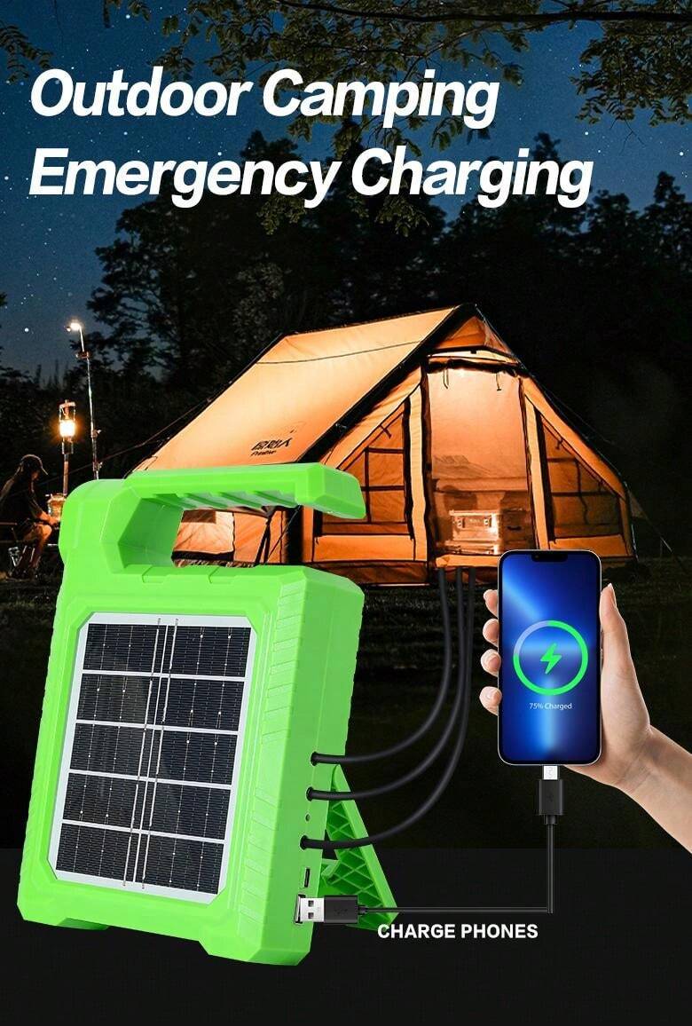 PRESERV Portable Solar Generator System Kit With LED Lights, 2400mAh ...