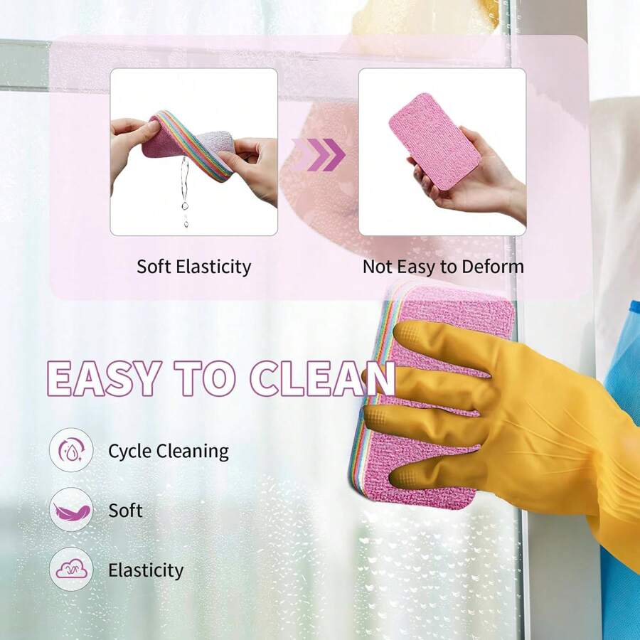 Rainbow Non-Scratch Cleaning Cloths - 12 Ply Tearable Cloth Rag For ...