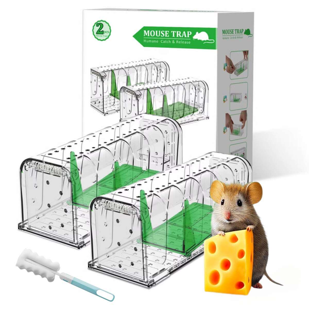 2 paquetes de Trampas Humanas para Ratones - Trampas para Atrapar y ...