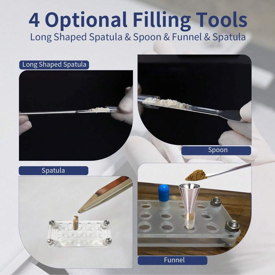 JUNNUK Versatile Quick And Easy Capsule Filling Tool Set For Empty ...