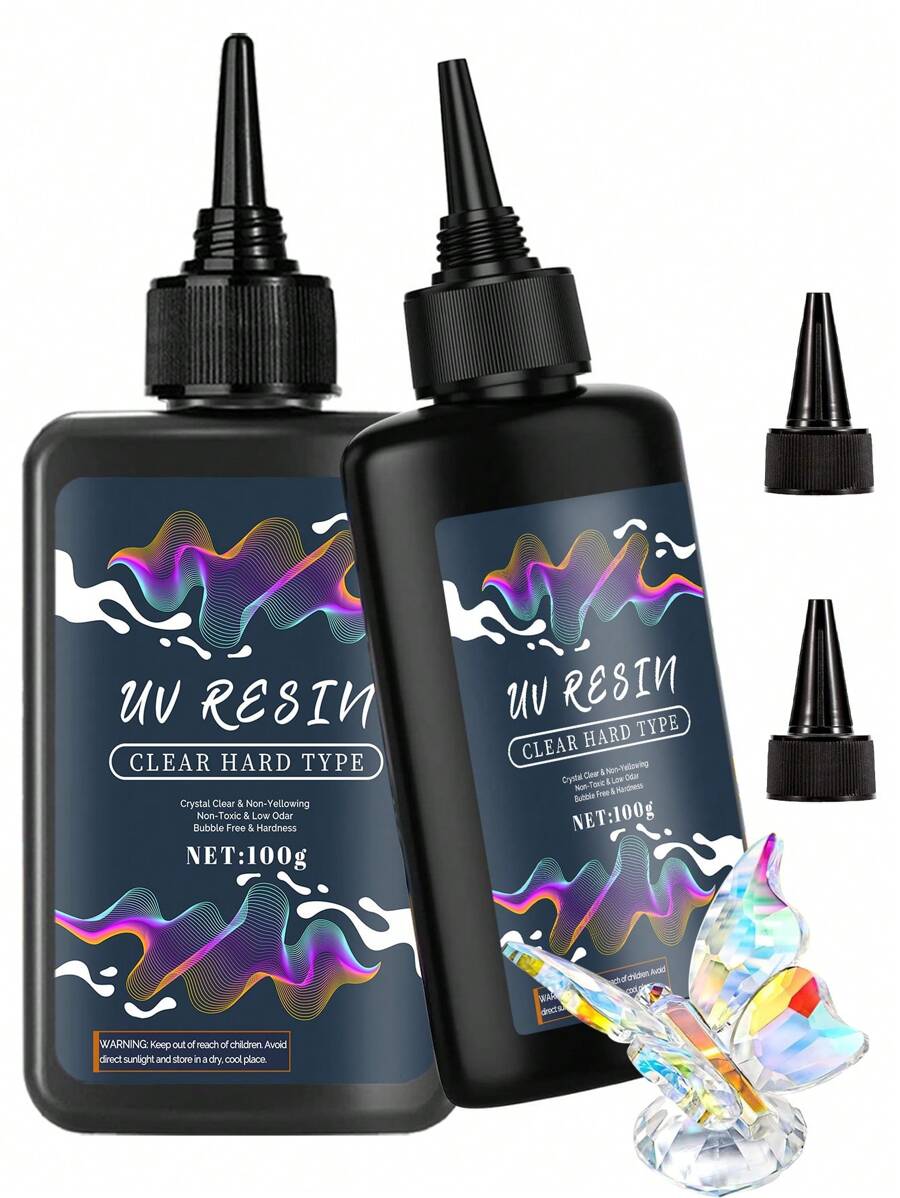 Resina UV 50g 500g- Kit de Resina UV Atualizado, Resina Epóxi UV de Cura Ultravioleta de Tipo ...