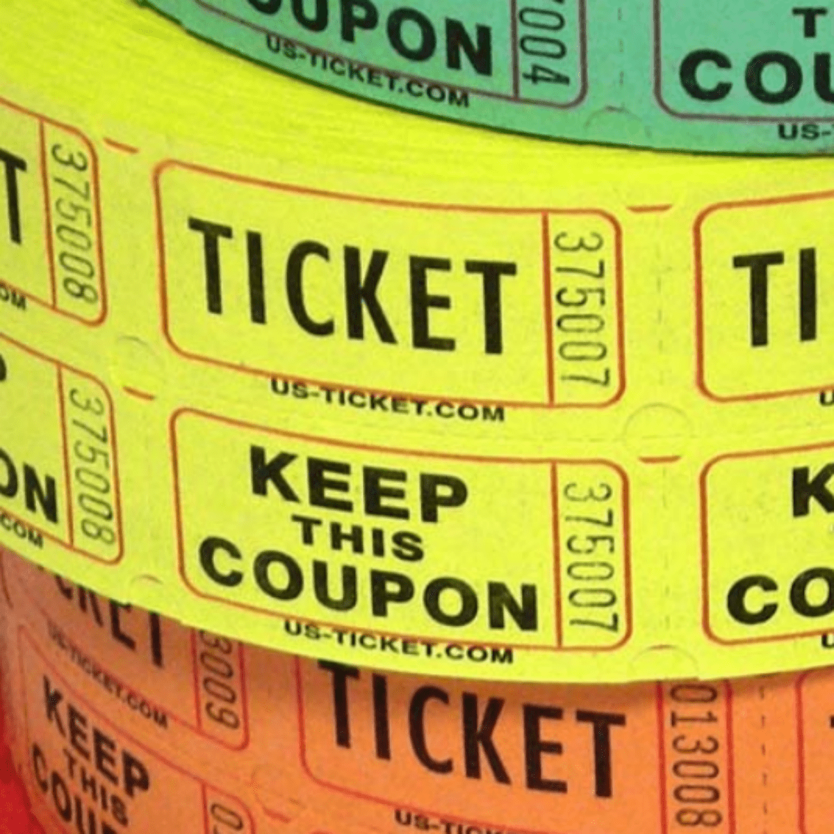 1roll 1000 Raffle Tickets,Blu,Green,Purple (Multiple Color Options ...