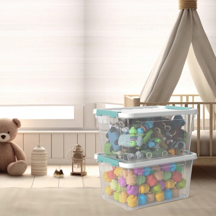 Ortodayes 20 Quart Storage Bins With Lids, Clear Plastic Storage Latch ...