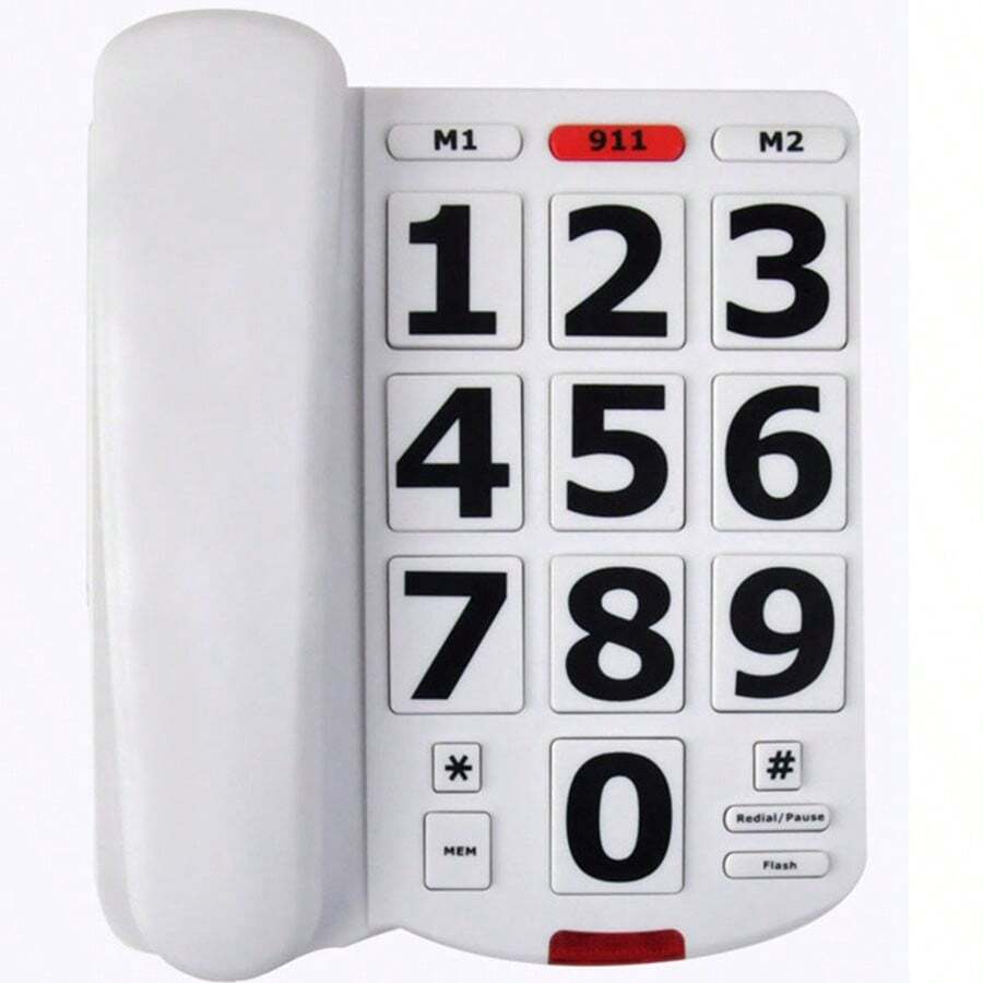 Landline Telephone With Large Buttons For Elderly, One-Key Speed Dial ...