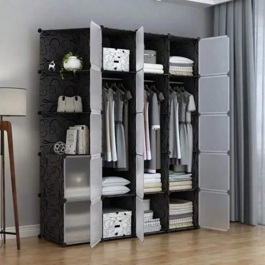 Multifunction Home Bedroom Furniture Wardrobe Folding Storage Dressing ...