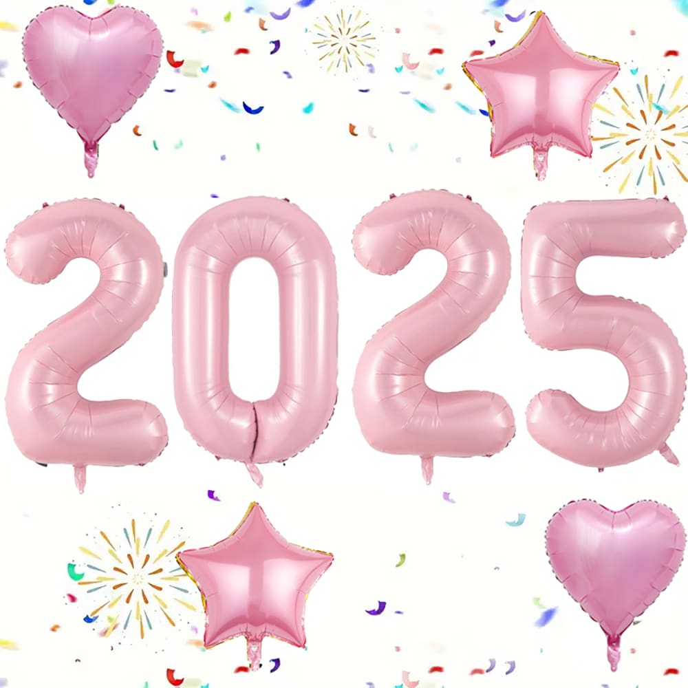 2025 New Year Aluminum Foil Decorations Set, Suitable For Happy New ...