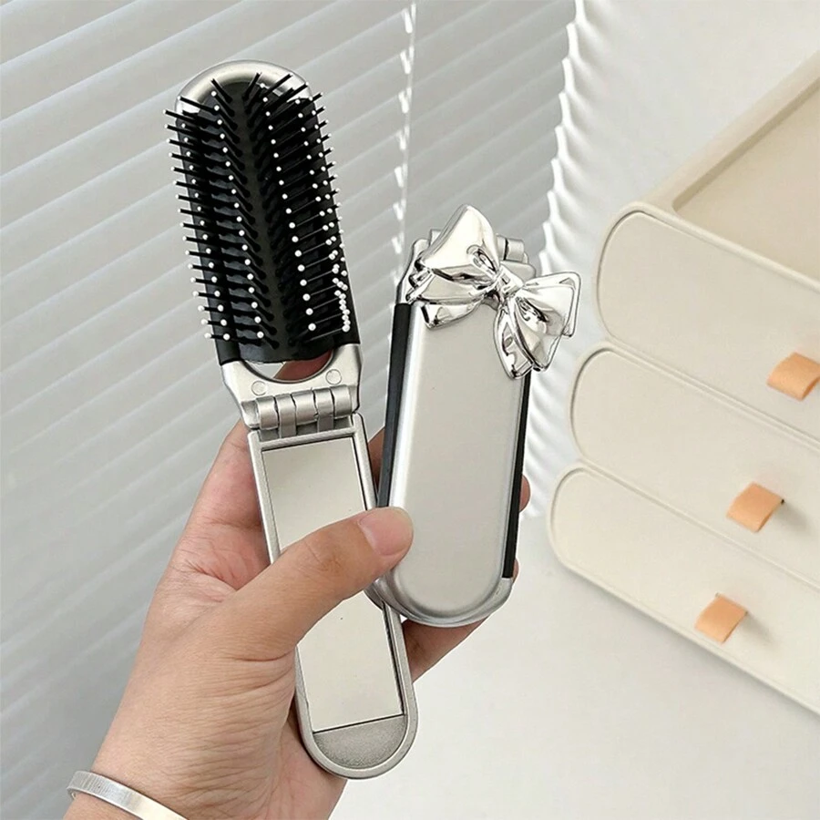 1pc Cute Creative Flip Fold Airbag Comb Mini Portable Mirror Comb ...