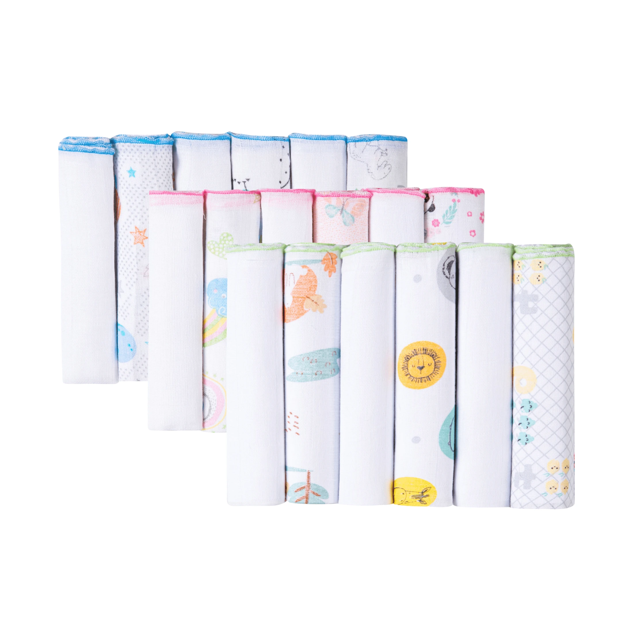 Baby Burp Cloth Kit Bib Diaper 6 Units Thin 30 Cm X 30 Cm 100% Cotton ...