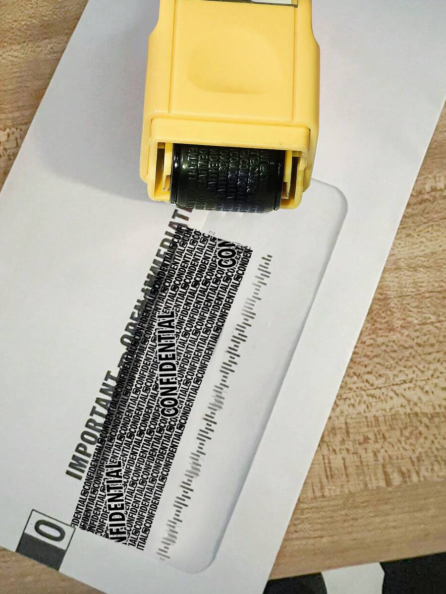 Refillable Roller Identity Theft Protection Ink Stamp, Automatic Refill ...