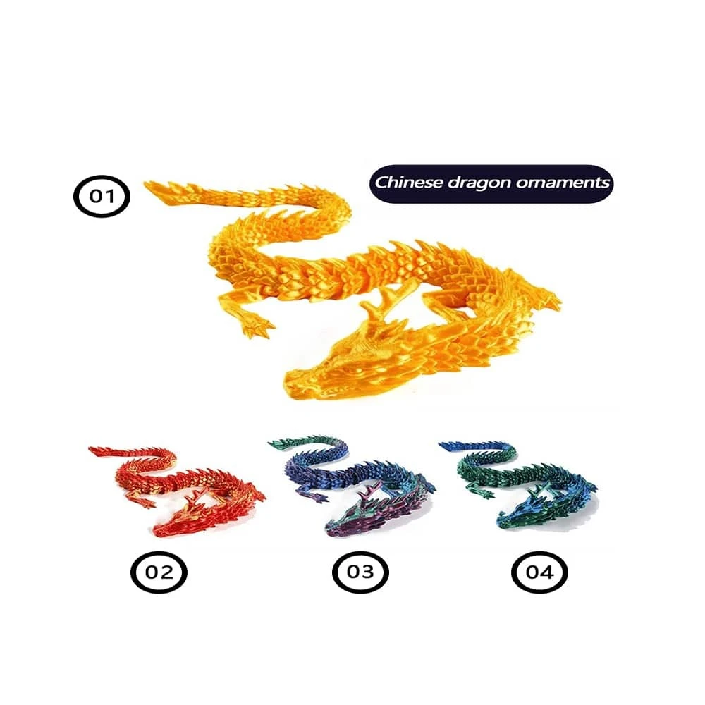 3D Printed Dragon, Articulated Dragon Fidget Toy Posable Flexible ...