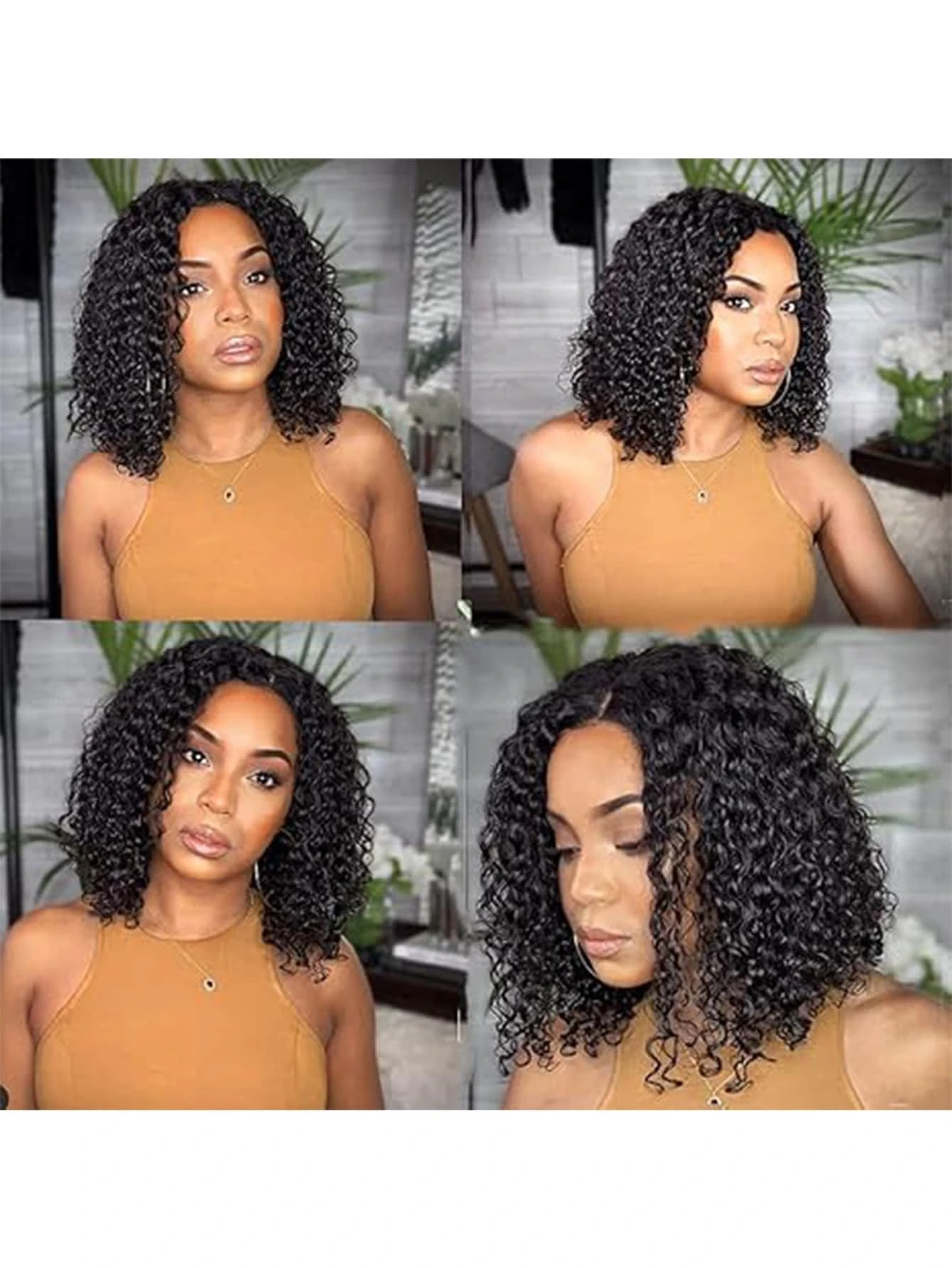 16 Inch Discount 200 Density 13x4 Bob Deep Wave Lace Wig Human Hair ...