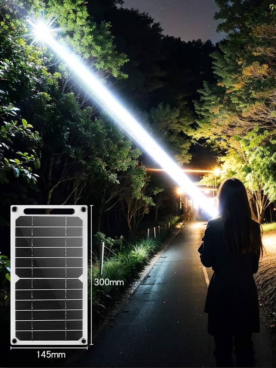 Multi-Functional LED White Laser Flashlight, Solar Rechargeable Camping ...