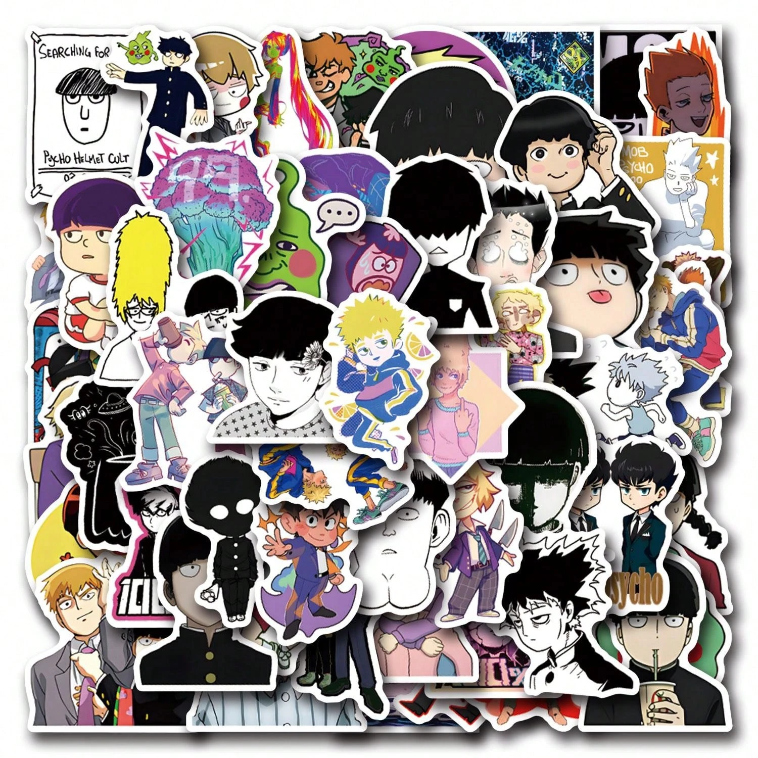55PCS Mob Psycho 100 Mobu Saiko Hyaku Stickers For Laptop Water Bottle ...