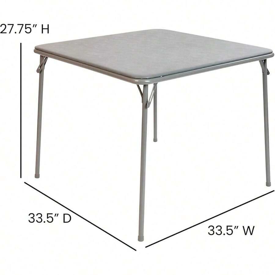 Gray Foldable Card Table With Vinyl Table Top - Game Table - Portable ...