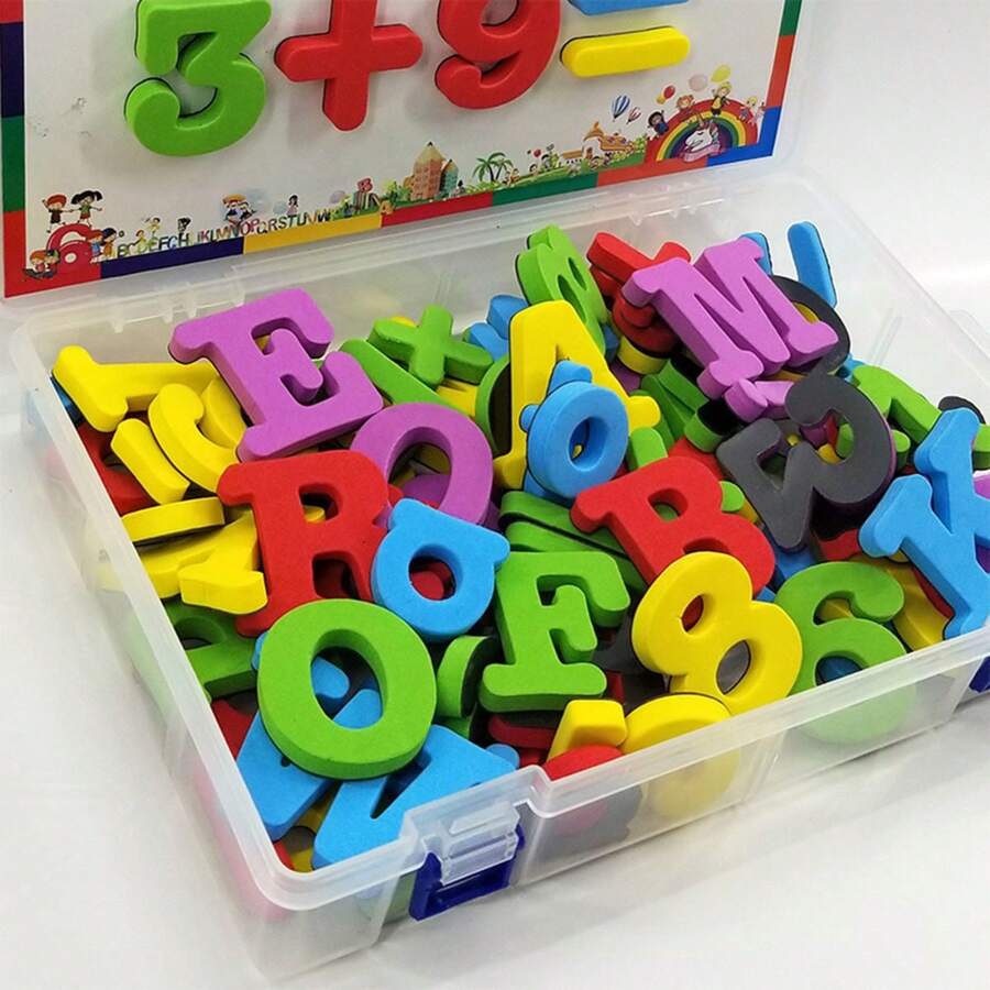 Magnetic Letters Numbers Alphabet ABC 123 Fridge Magnets Plastic ...