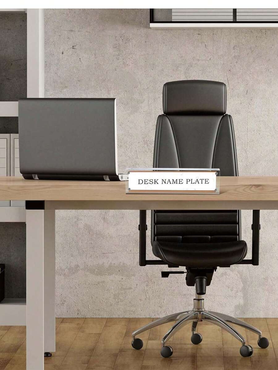 Acrylic Office Desk Name Plate, Transparent Acrylic Block Name Tag ...