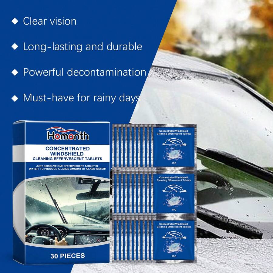 1Pc Mixed Solid Cleaner Car Windscreen Cleaner Effervescent Tablet Car ...