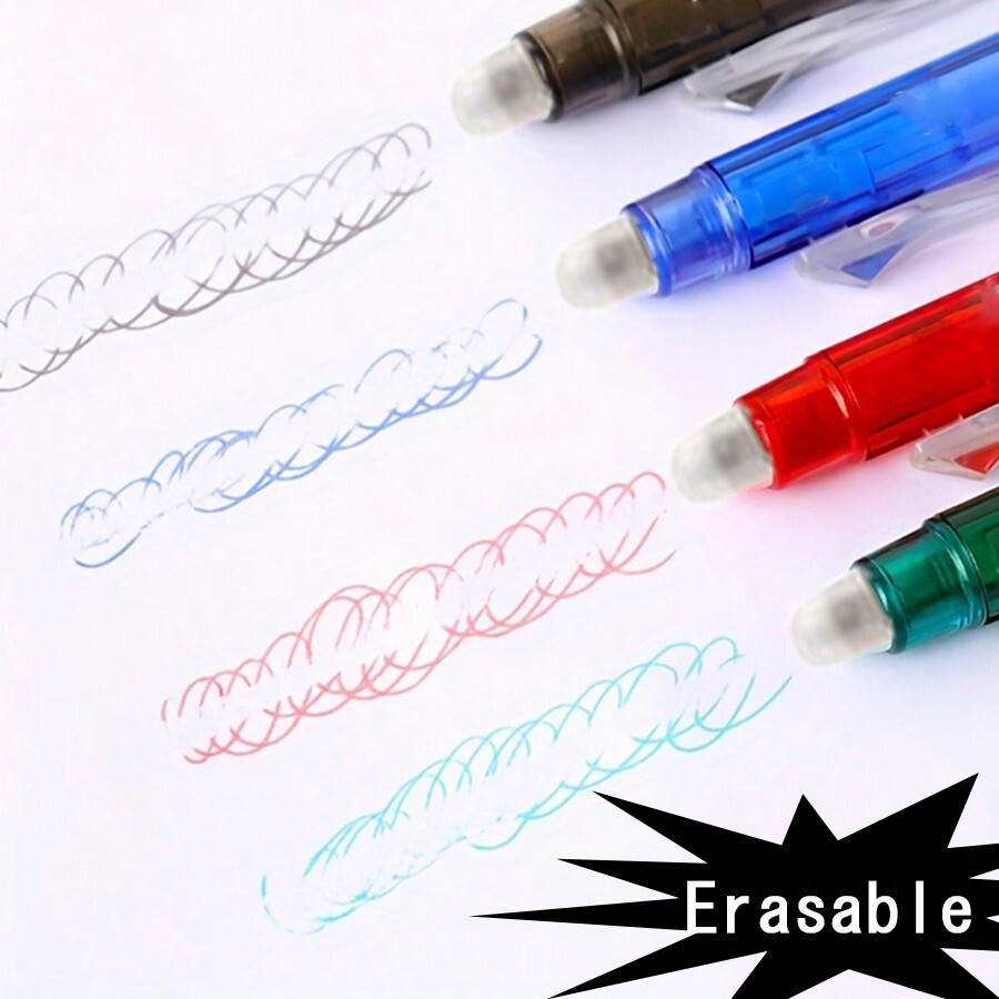 12pcs Erasable Ballpoint Pens, Retractable Fine Point 0.7mm, Twist ...