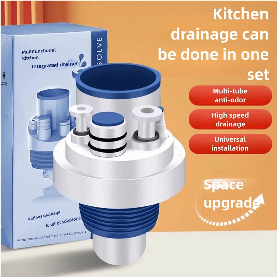 Kitchen Sink Triple Way Drain Pipe, Prevent Insects & Odor Sink ...