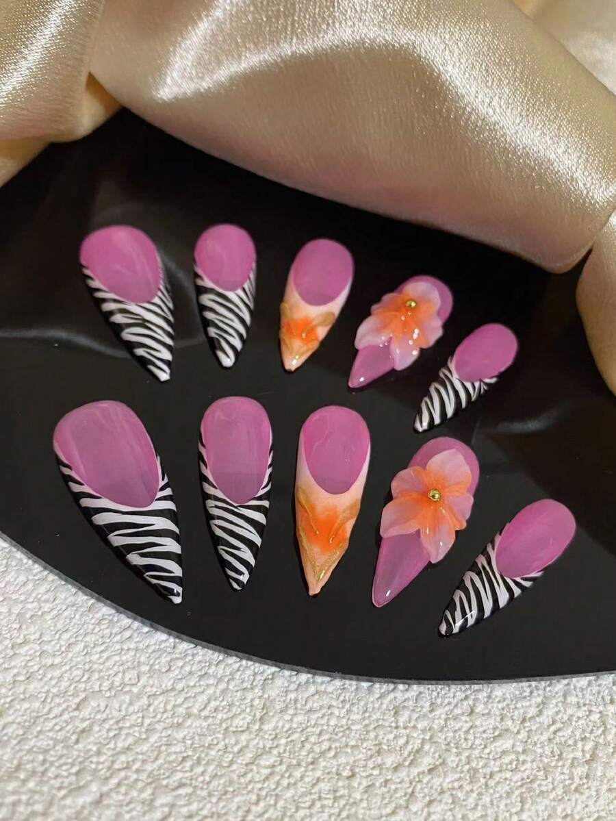 10-Piece Pure Handmade Armour Hand-Painted French Zebra Pattern 3d ...