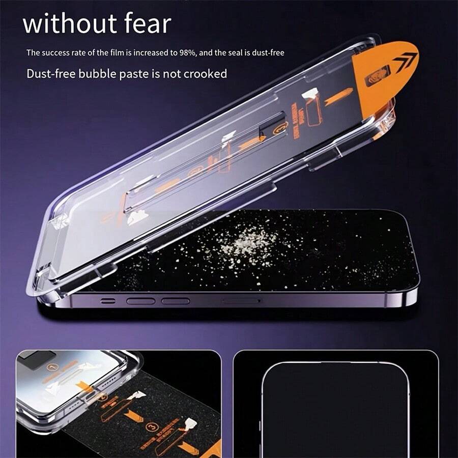 IPhone Tempered Glass Screen Protector With Easy Installation Kit ...