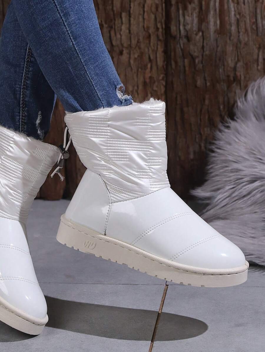 2025 Women Fashion Snow Boots Low Heel Pull-On Casual Thermal Lined ...