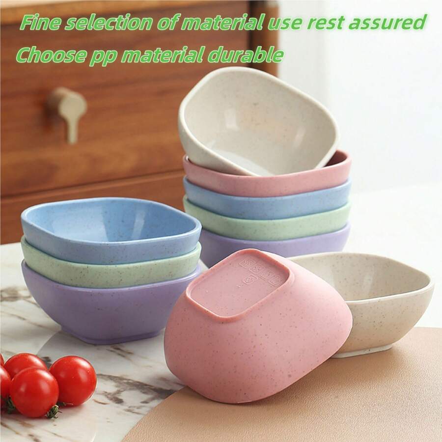6pcs 4-Inch Square Wheat Straw Dipping Dishes Set, Mini Dishes For ...