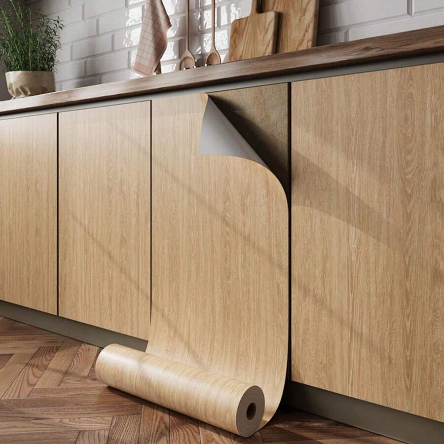 1 Roll Chinese Wood Grain Self-Adhesive Wallpaper, Peelable And ...