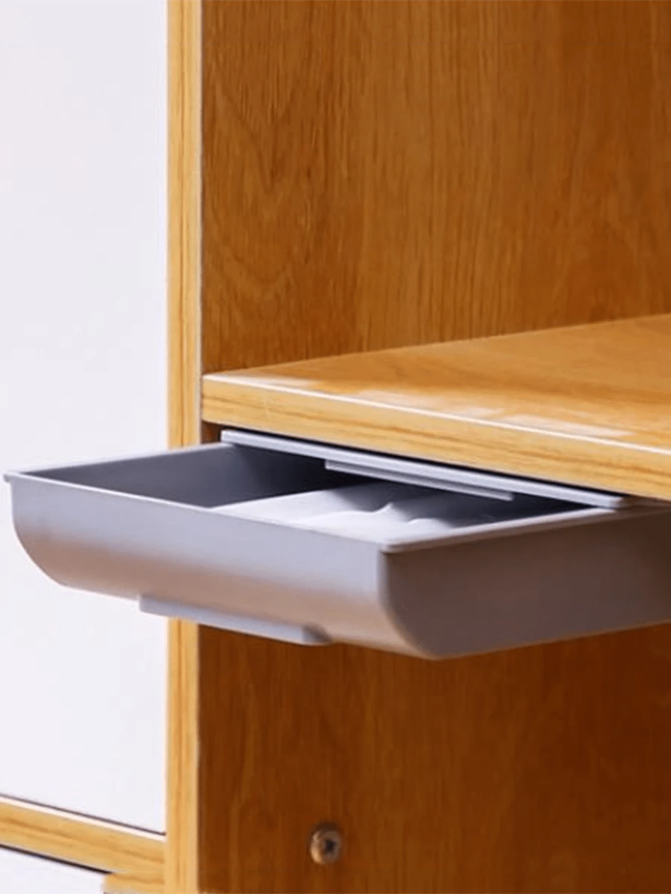Under Desk Hidden Drawer Box, No Drilling Adhesive Office Storage Box ...