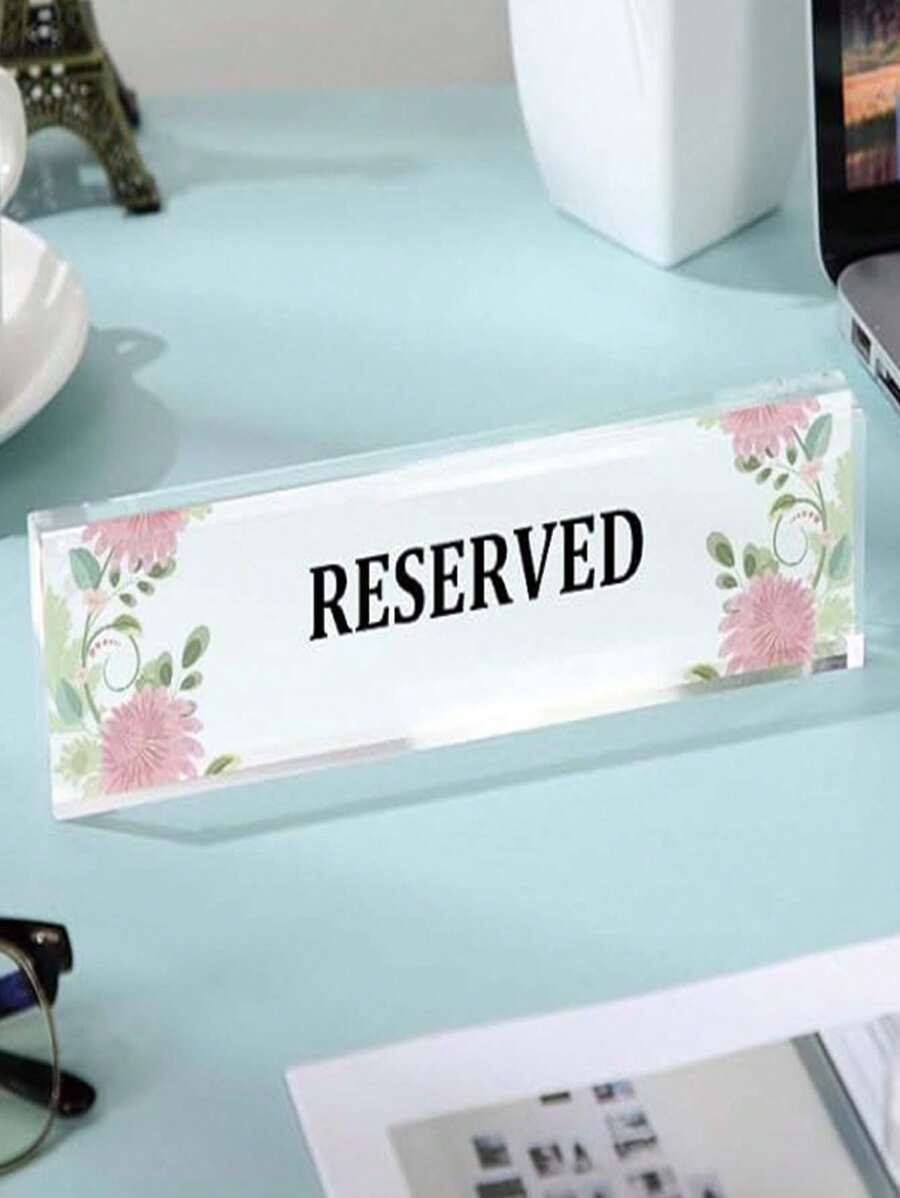 Acrylic Office Desk Name Plate, Transparent Acrylic Block Name Tag ...