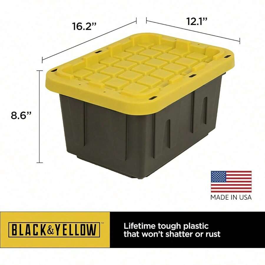 5-Gallon Tough Storage Containers With Lids, Stackable, Extremely ...