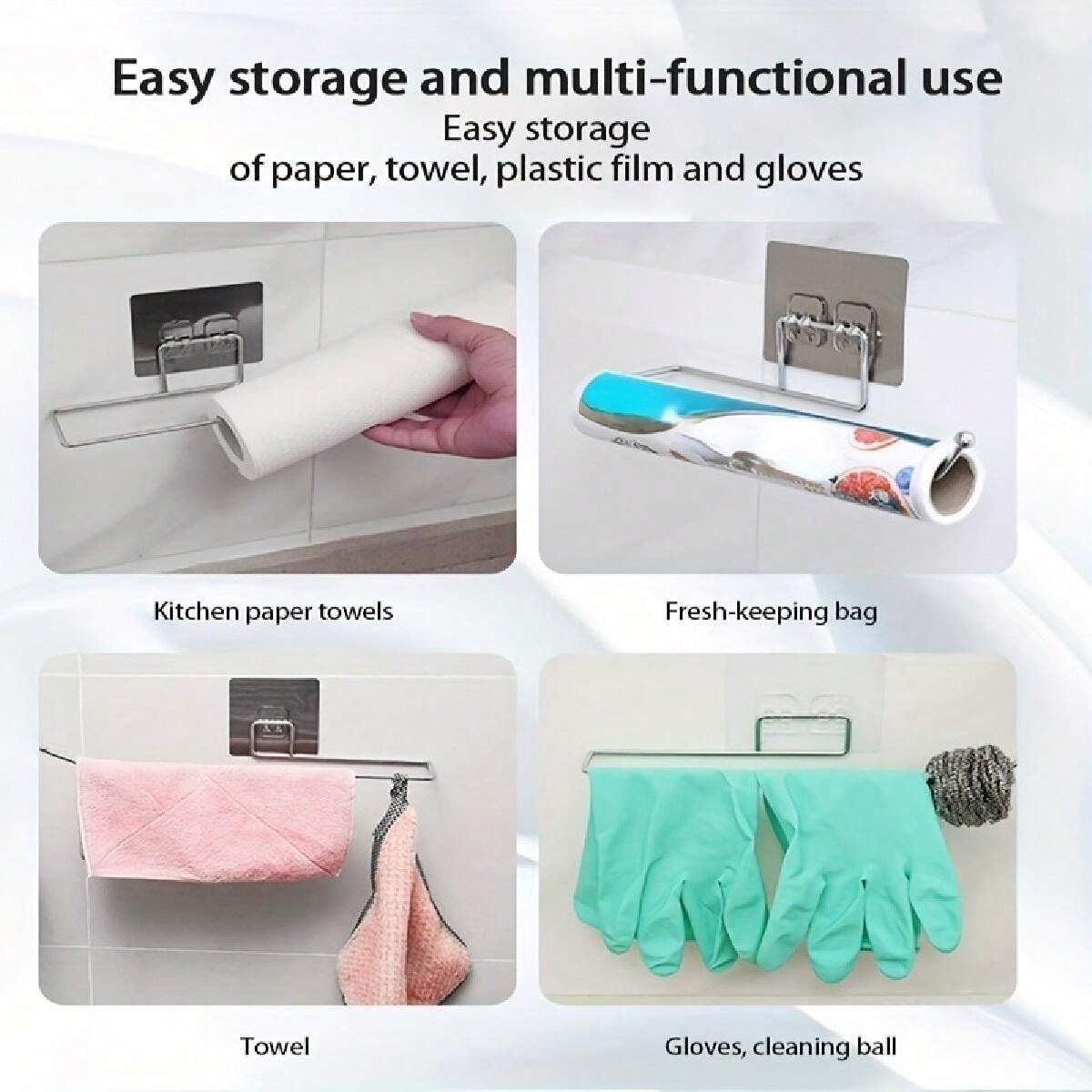 Under Cabinet Hanging Roll Dispenser Stainless Steel Kitchen Paper ...