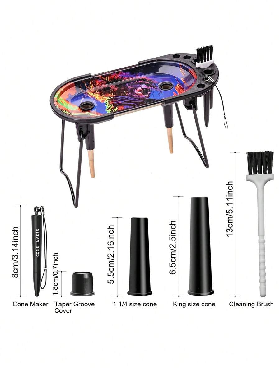 8-In-1, Set Of Rolling Trays With Cone Loader 8.5 X 4-Inch Folding ...