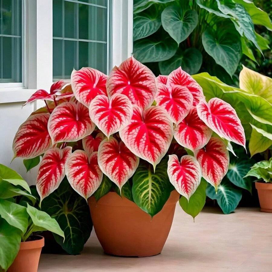 100 Rare Red Hosta Hosta Perennial Lily Flower Pot DIY Home Garden ...