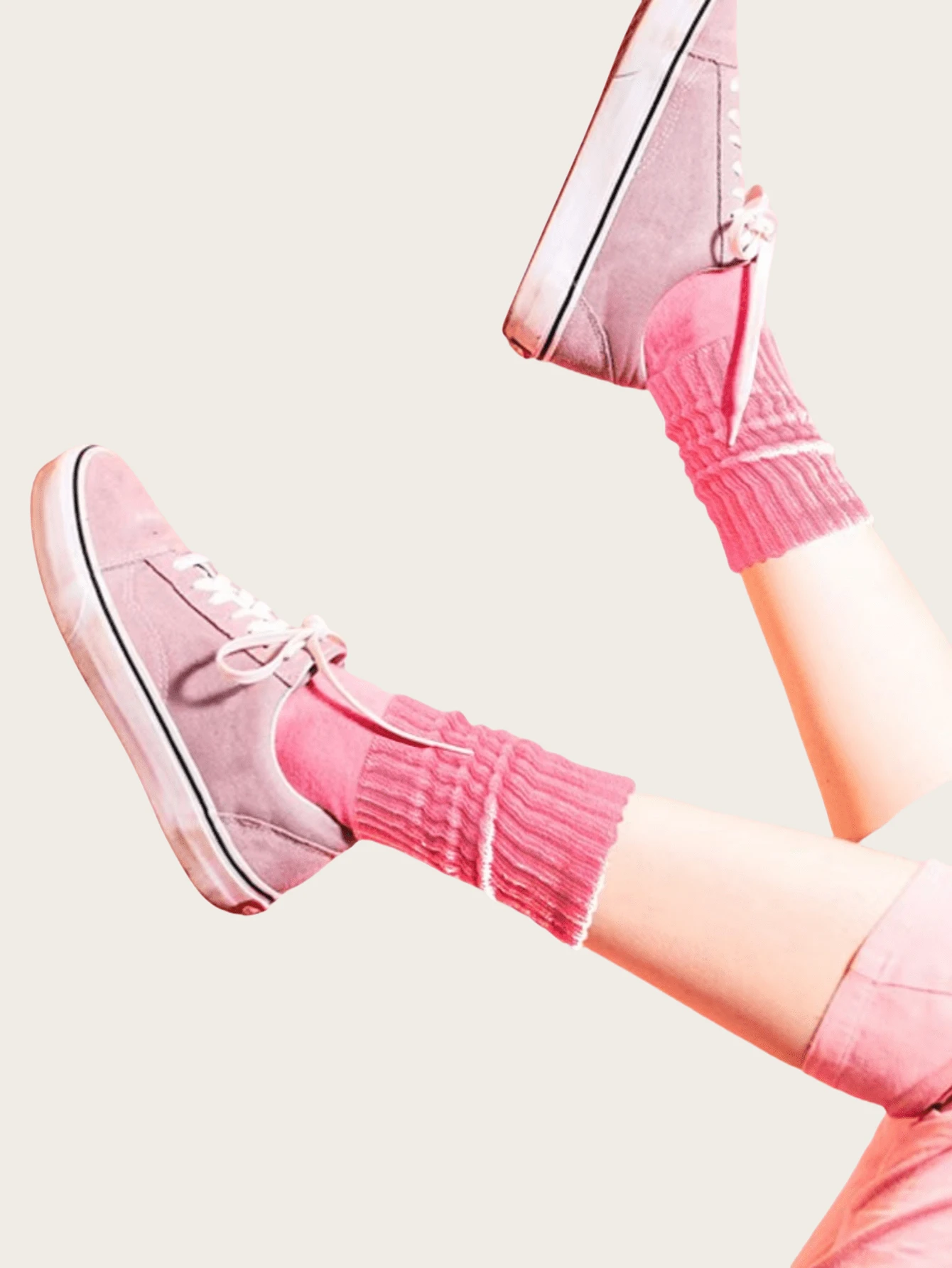 1/3/5/8/10 Pairs Women Knitted Loose Socks, Candy Color Ribbed Slouch ...