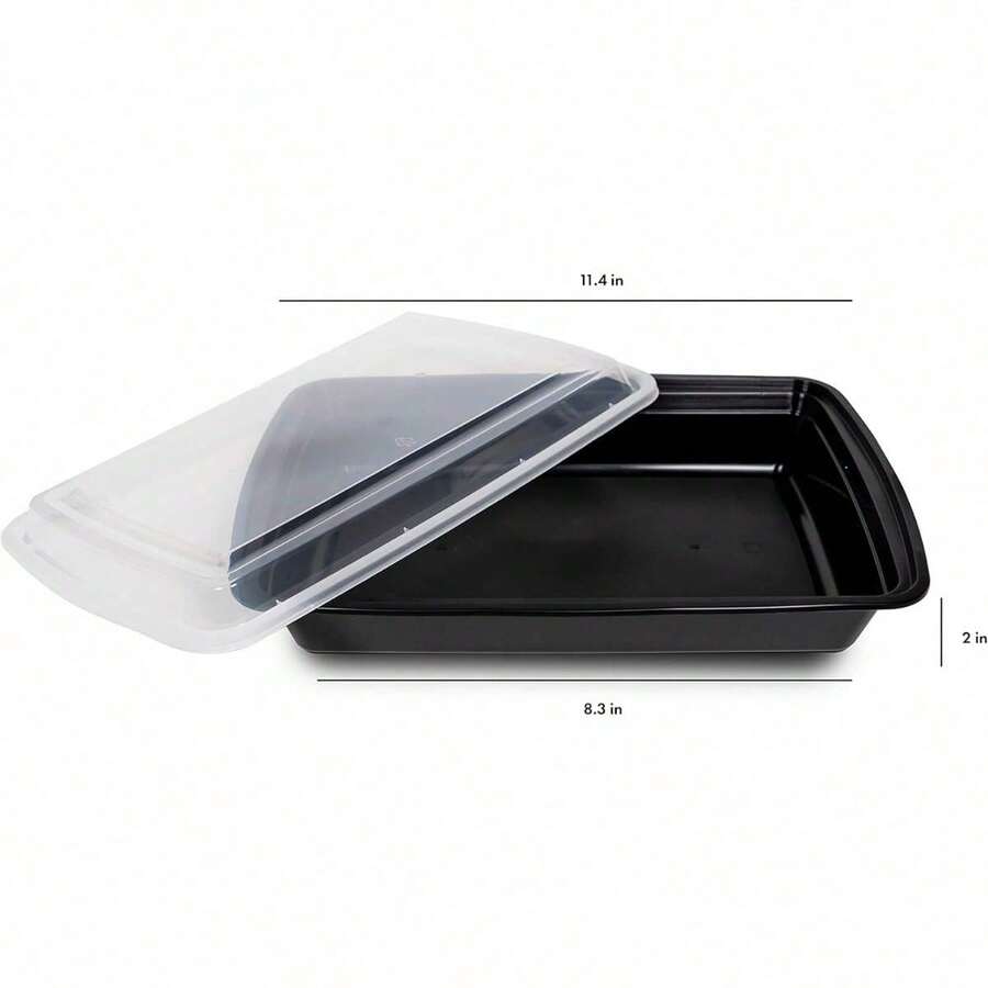 50 Sets Rectangle 58oz Meal Prep Containers With Lids Microwavable Food ...