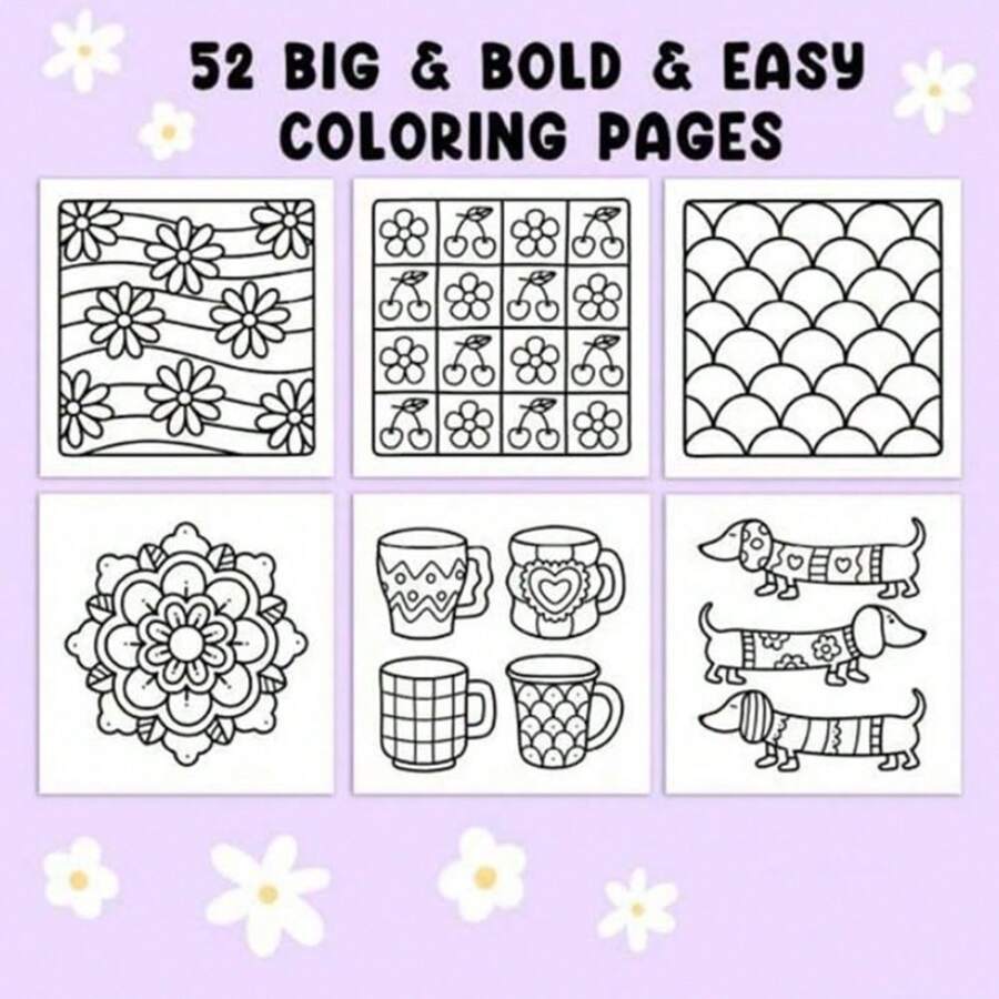 Comfy Patterns: Coloring Book For Adults And Kids, Bold And Easy ...
