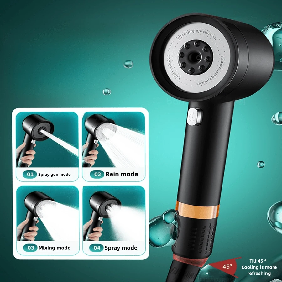 Turbo High Pressure Shower Head With Powerful Water Spray Bathroom