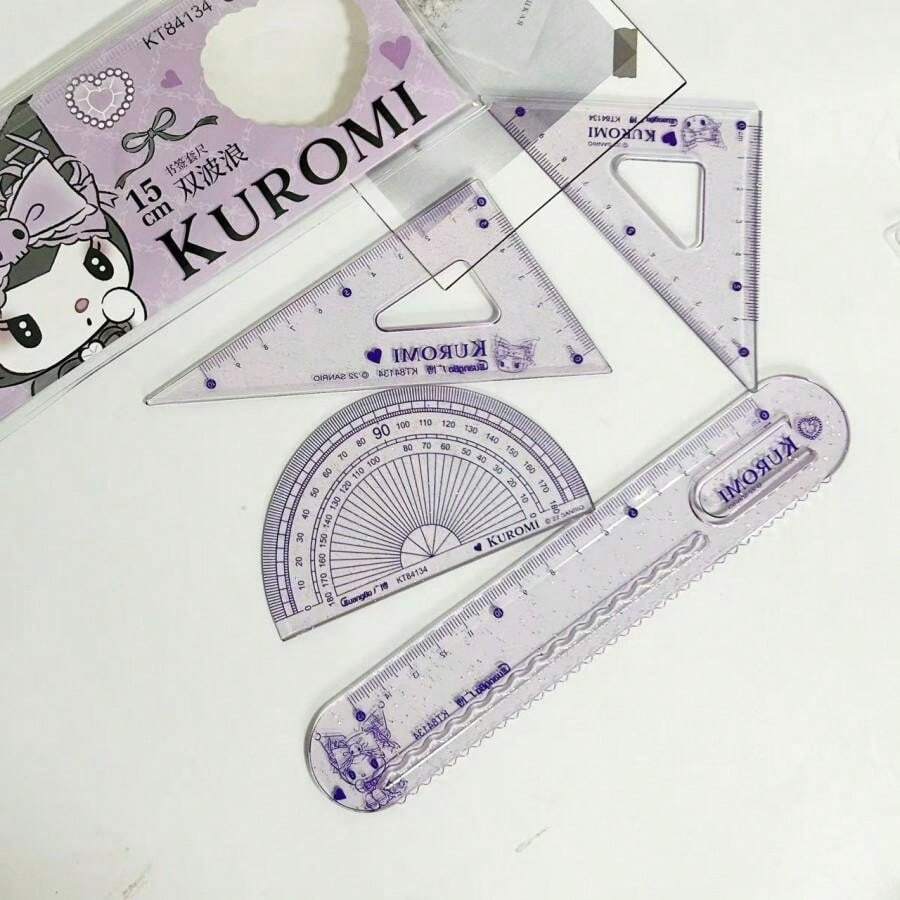 Sanrio Ruler 4-Piece Set Sanrio Kuromi Melody Set Ruler Student ...