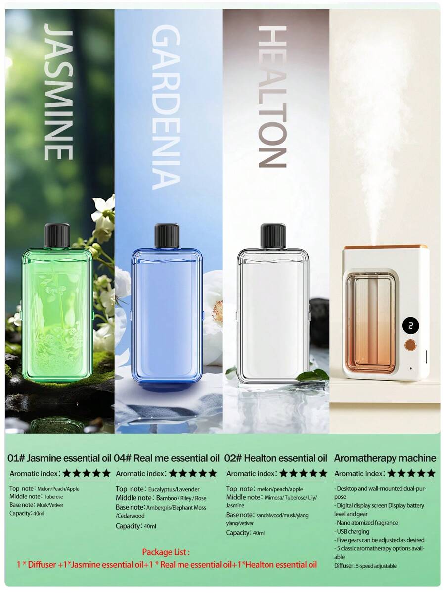 1 Unit Digital Display Aroma Diffuser, Aromatherapy Machine, Auto-Mist ...