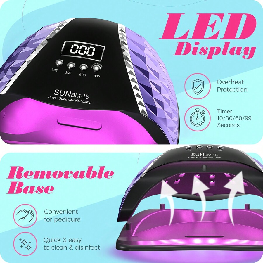 UV LED Nail Lamp 66 LEDs Nail Dryer With Auto Motion Sensor ...