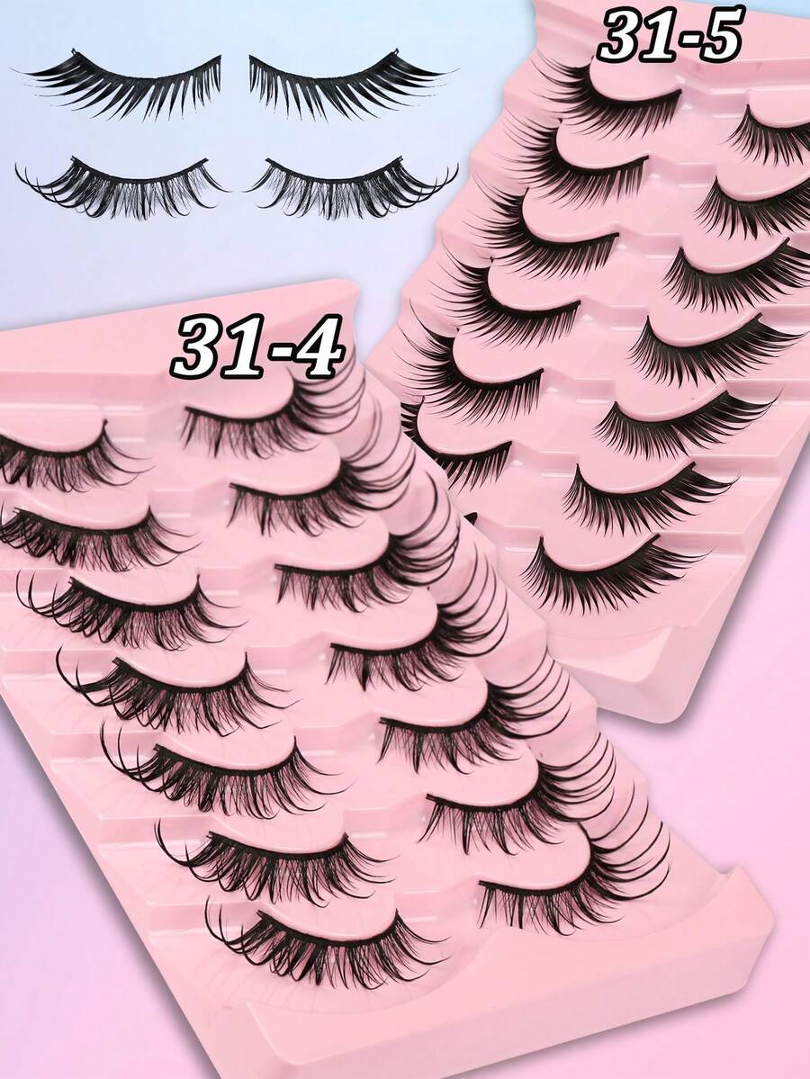 Himirell 7-Pair Fake Eyelashes, Cartoon Comic Style, Wet Look Effect ...